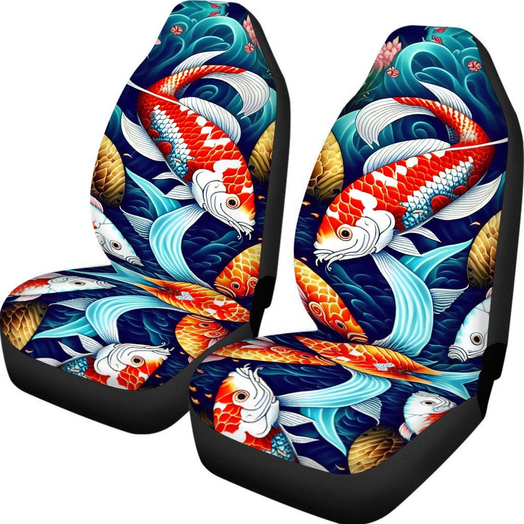 Koi Fish Car Seat Cover Slip Cushion Japanese Asian Tattoo Universal ...