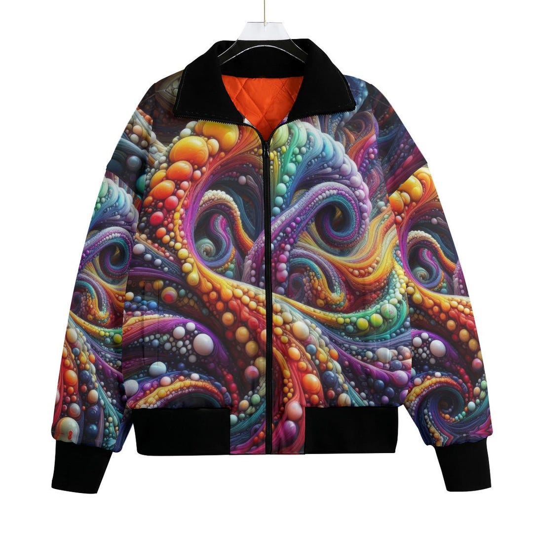 Psychedelic Motorcycle Jacket, Octopus Tentacles Bomber Jacket,mans ...