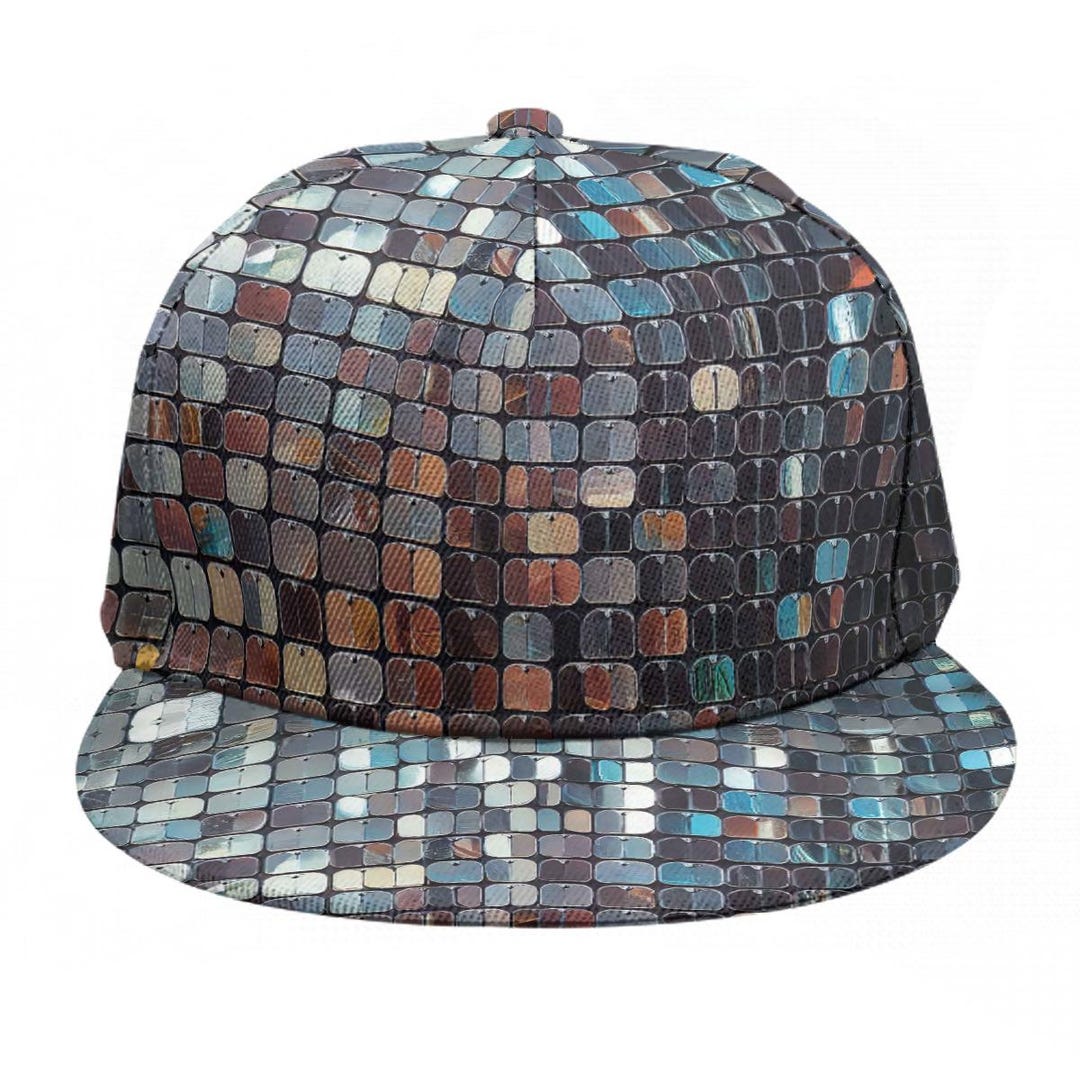 Silver Sequin Iridescent Cap, Psychedelic Hat, Trippy Baseball Cap ...
