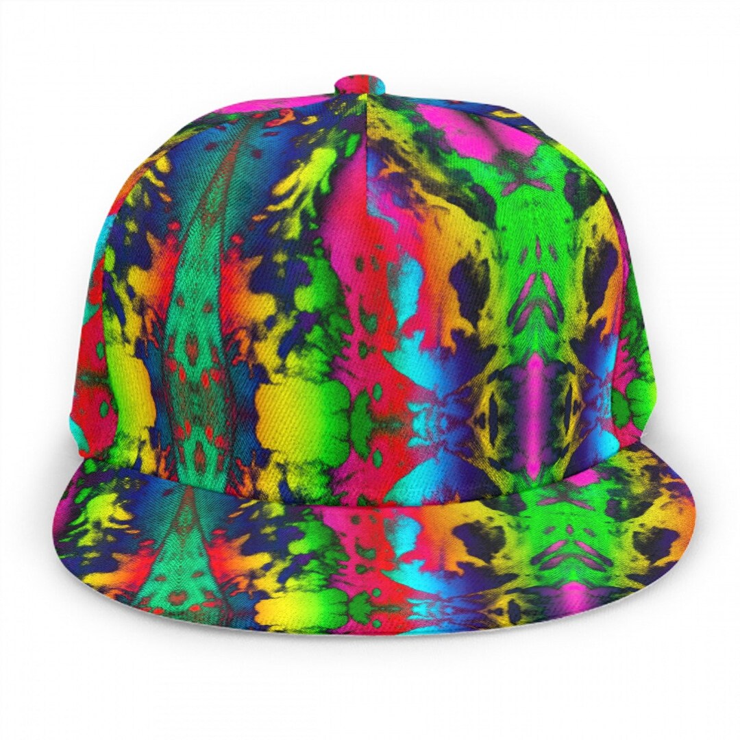 Psychedelic Hat, Trucker Trippy Tie Dye Kaleidoscope Baseball Cap Hip ...