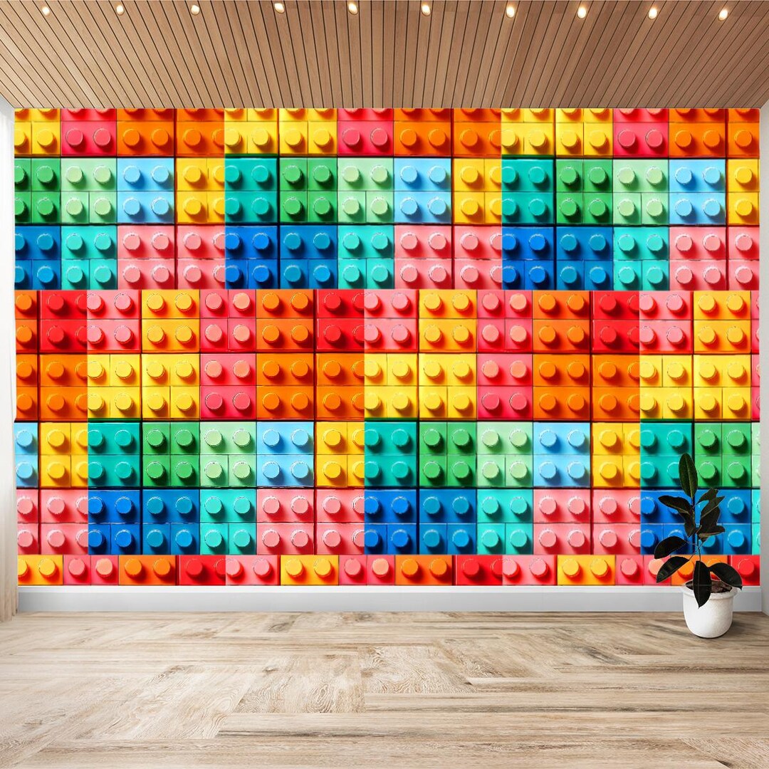 Building Blocks Wallpaper Peel and Stick, Vinyl Wall Mural, Art ...