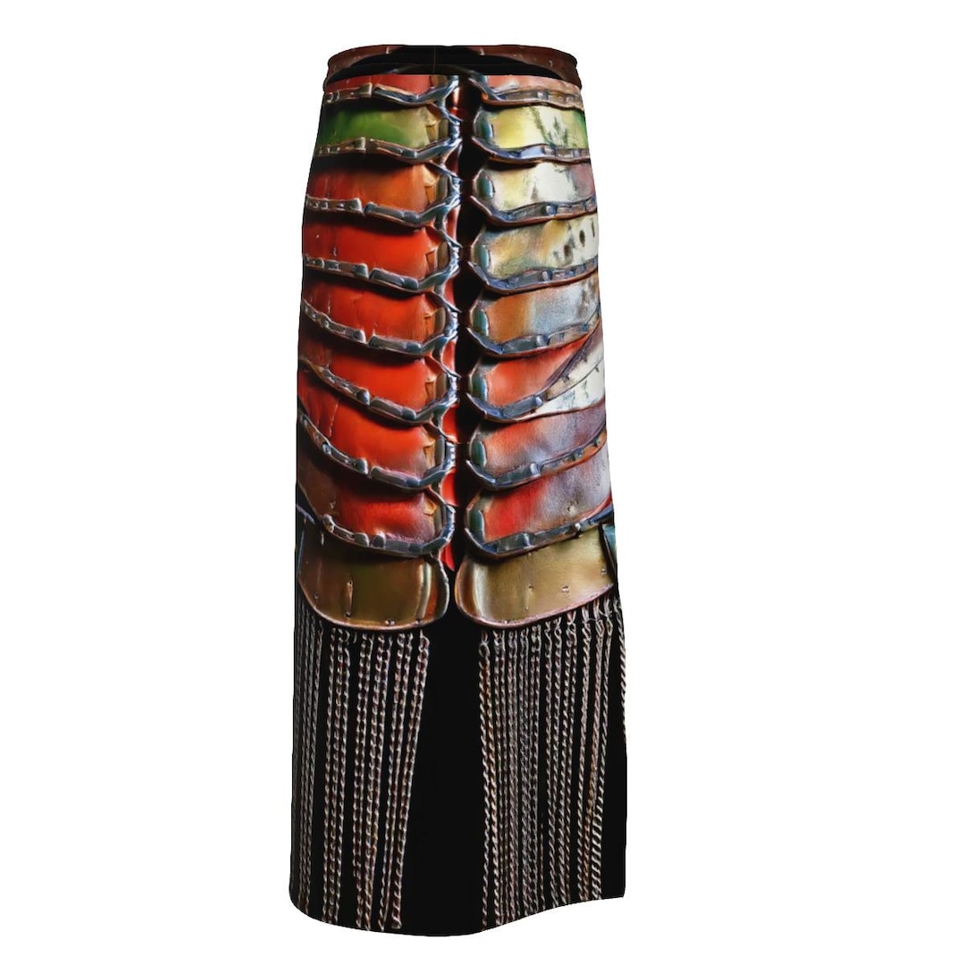 Medieval Side Slit Skirt, Steampunk Chainmail Long Skirt, Below the ...