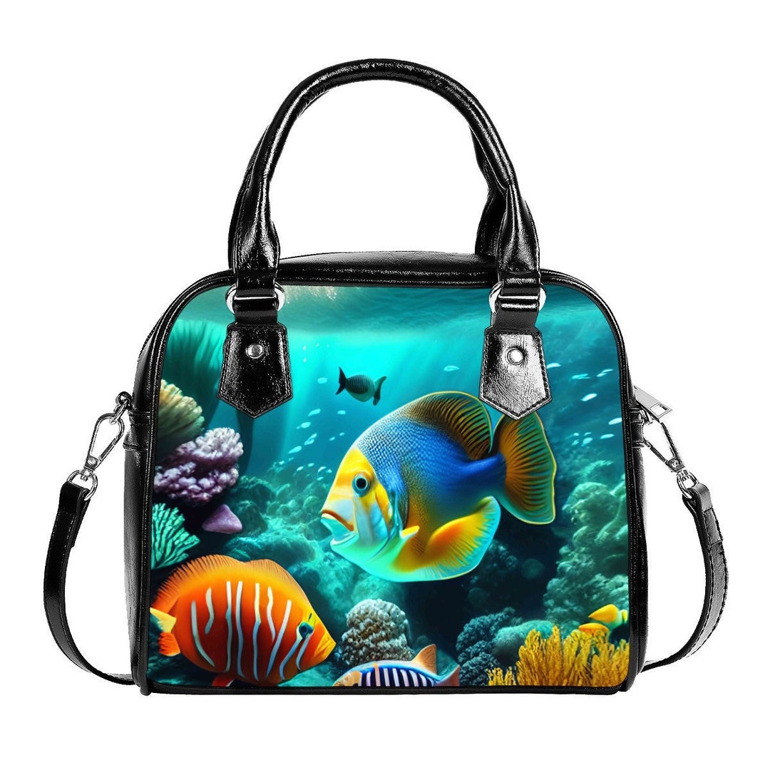 Fish Satchel, Pop Art Bag ,fishes Handbag, Underwater Pocketbook, Cute ...