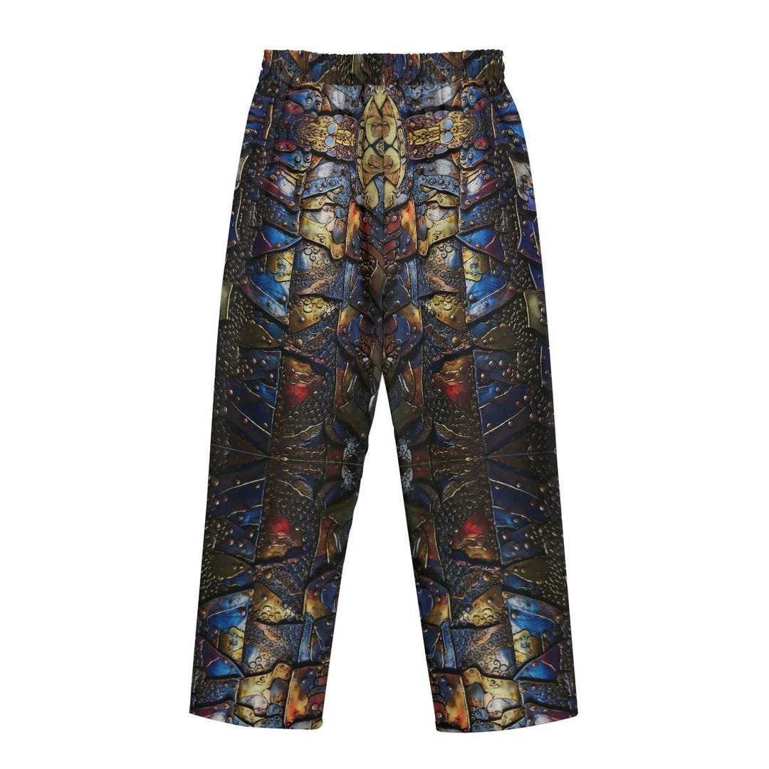 Blue Armor Cotton Pants, Wide Leg Gladiator Slacks, Viking Medieval ...