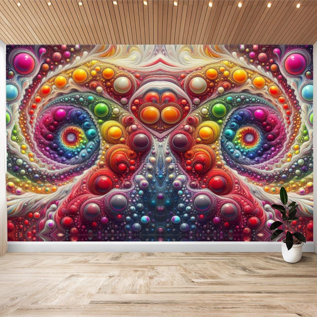 Psychedelic Wallpaper Peel and Stick, Vinyl Wall Mural, 3d Tentacles ...