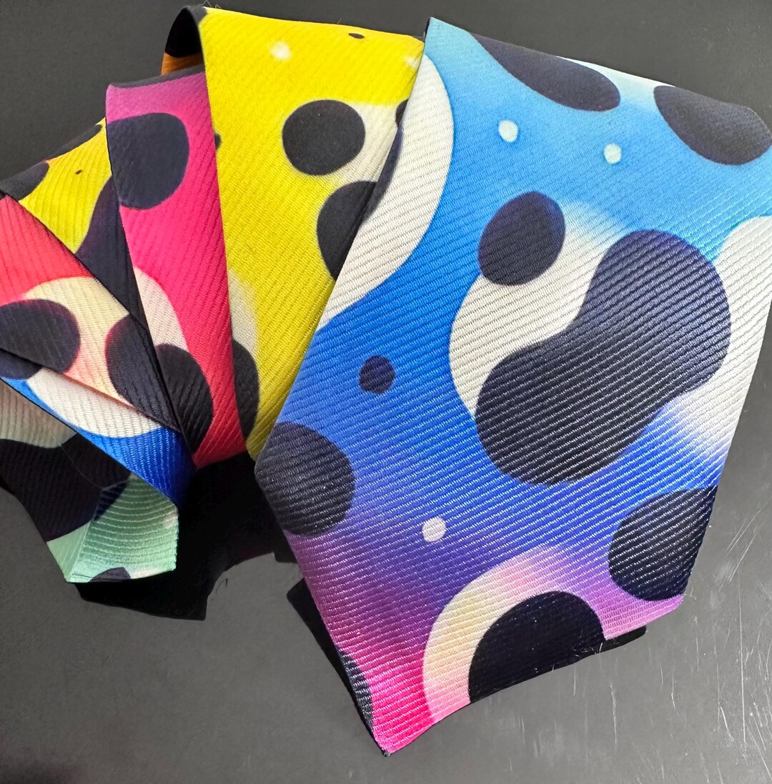 Handmade Leopard Tie, Psychedelic Rainbow Necktie, Cheetah Flock ...