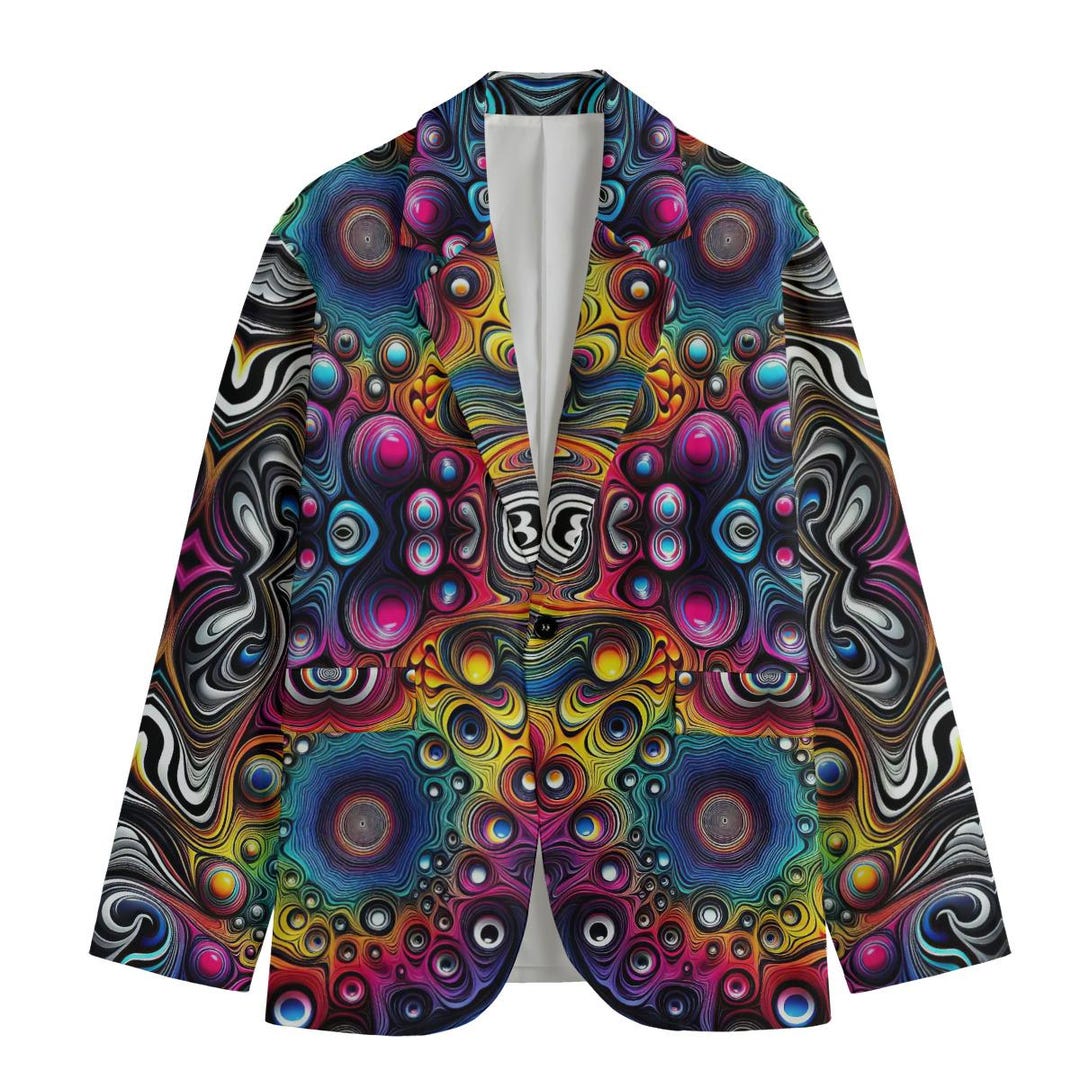 Psychedelic Blazer, Trippy Mens Sports Coat Cotton Suit Jacket Rave ...