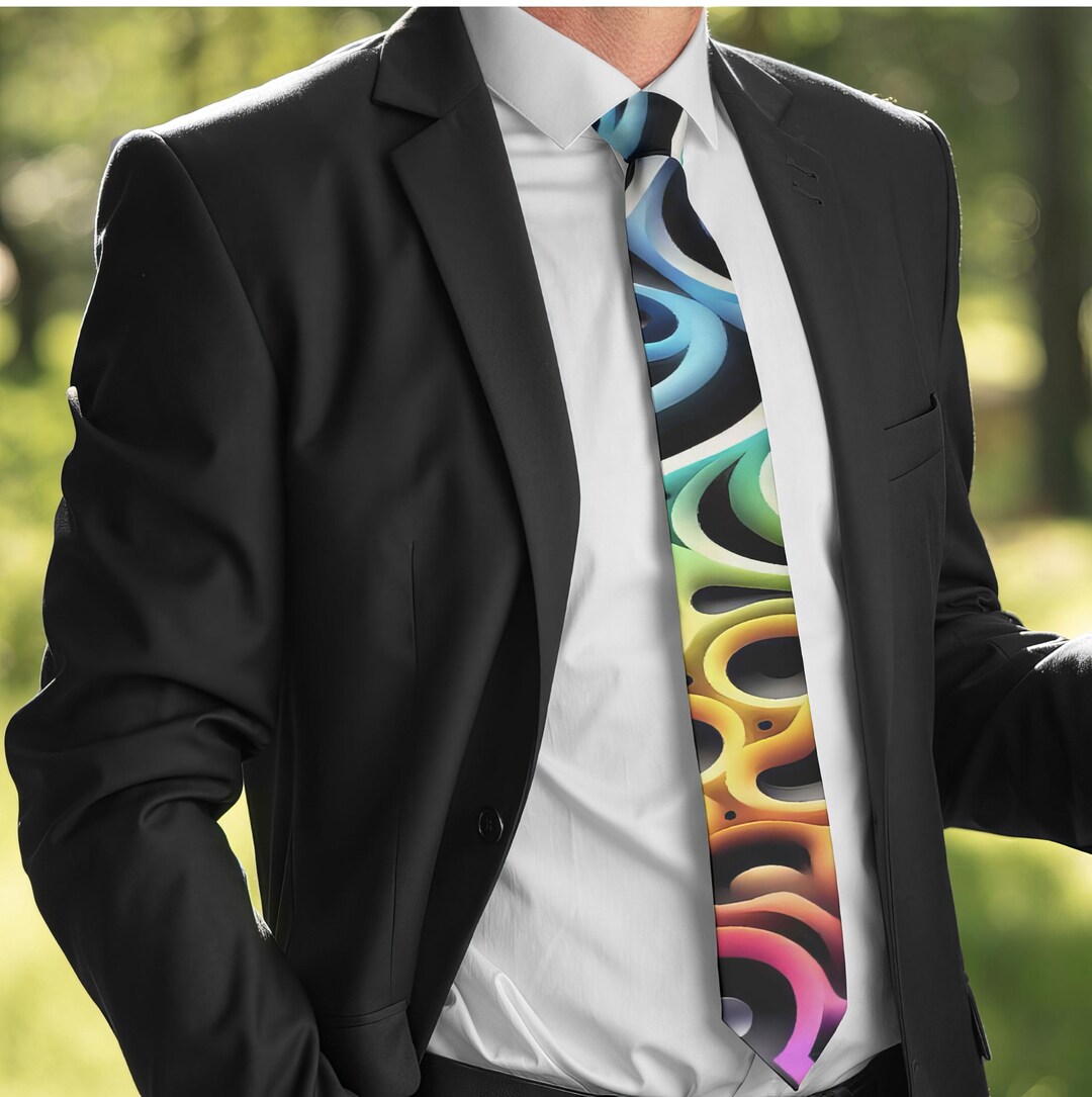 Handmade Leopard Tie, Psychedelic Rainbow Necktie, Cheetah Flock ...