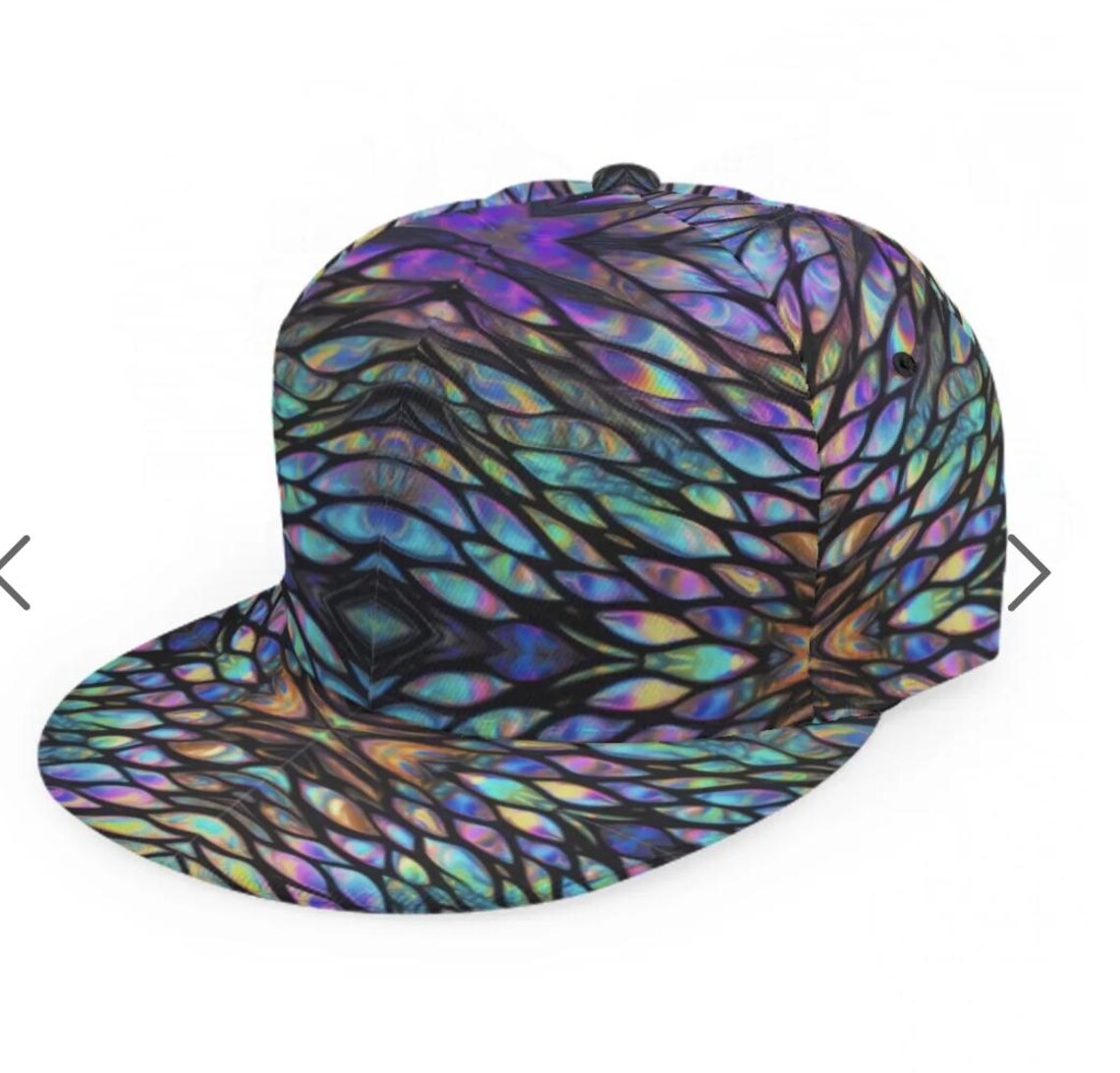Tarpan Fish Scales Psychedelic Trippy Cap, Tie Dye Hat, Baseball Cap ...