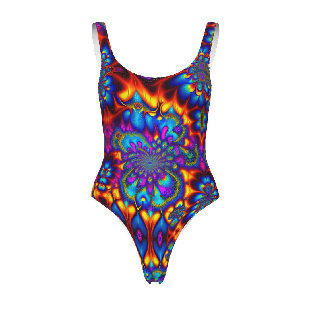 Psychedelic Trippy One Piece Bathing Suit Swimsuit Swim Vibrant ...