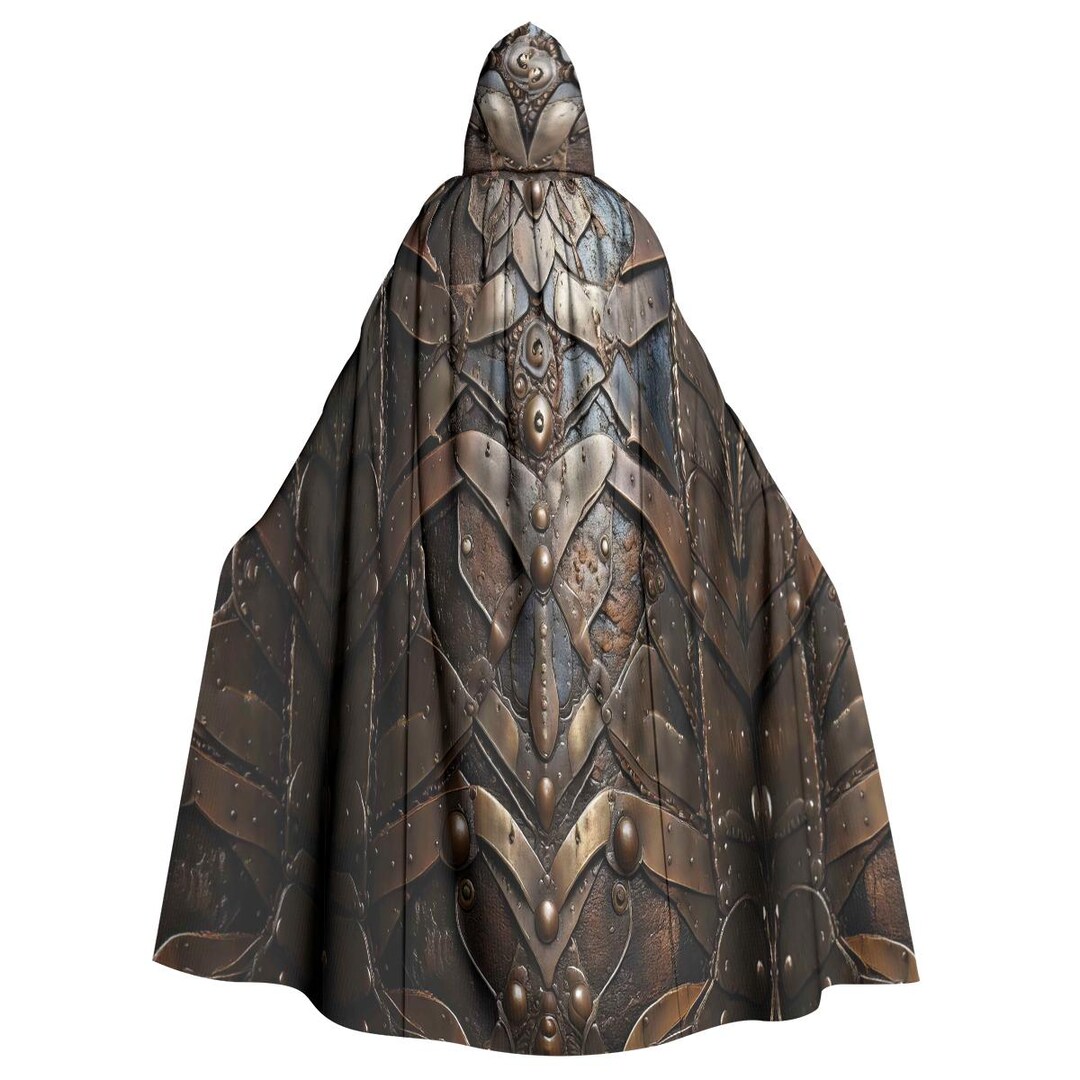 Bronze Medieval Cloak Gladiator Cape, Unisex Viking 3D Hooded Robe ...