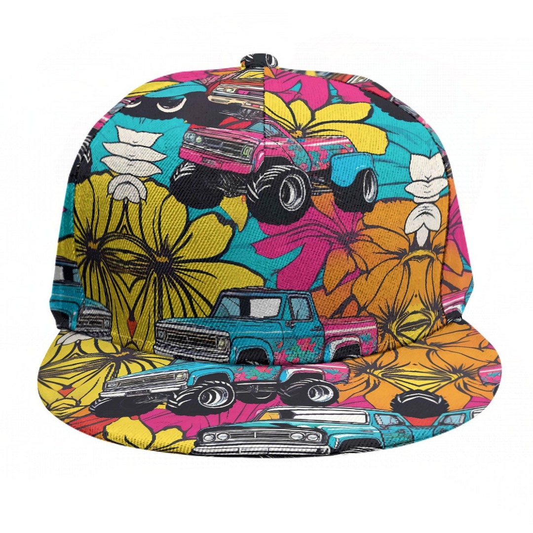 Aloha Monster Truck Psychedelic Trippy Cap Hat, Baseball Cap Trucker ...