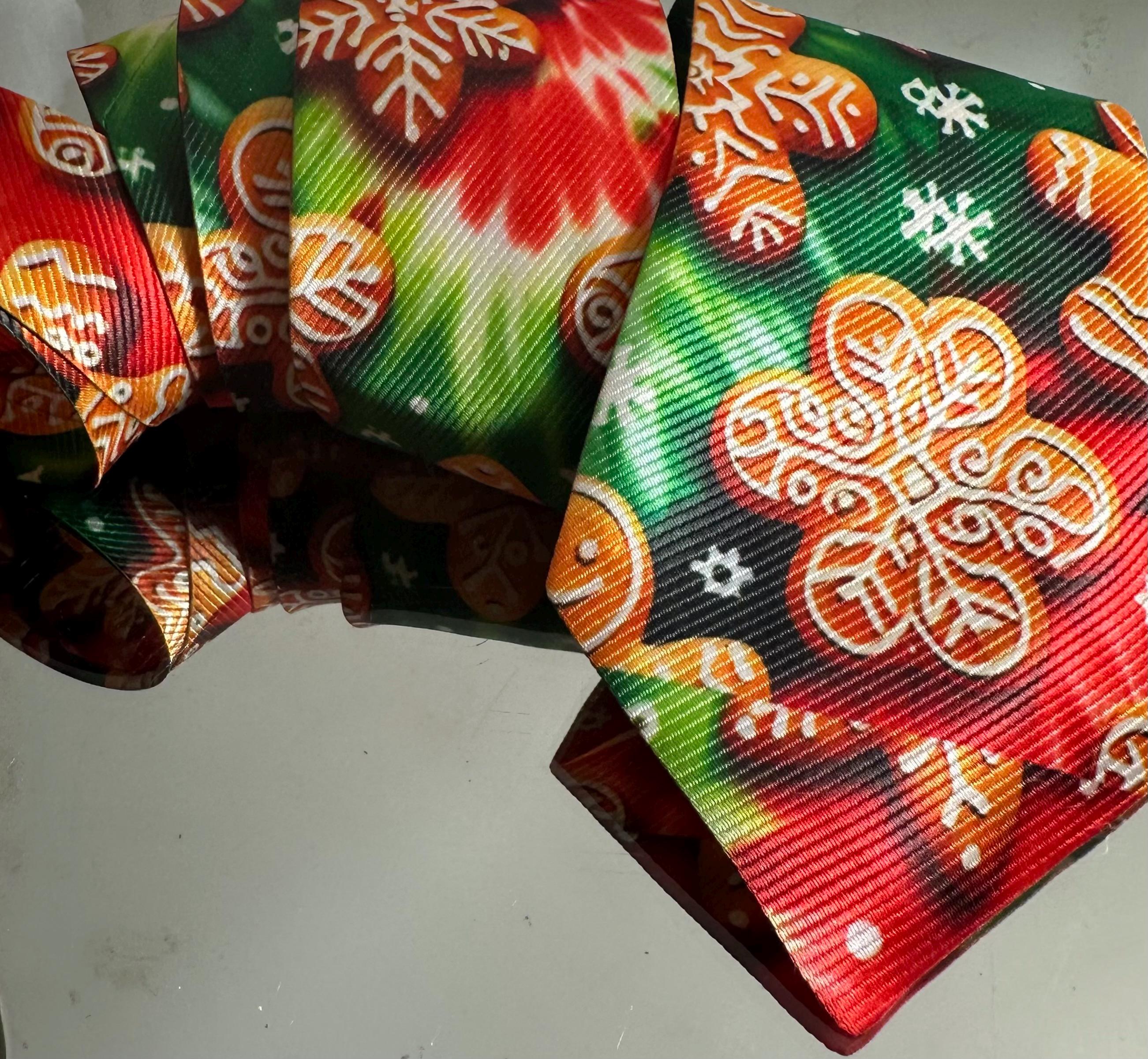 Psychedelic Tie Dye Gingerbread Cookie Necktie, Artistic Party Club ...