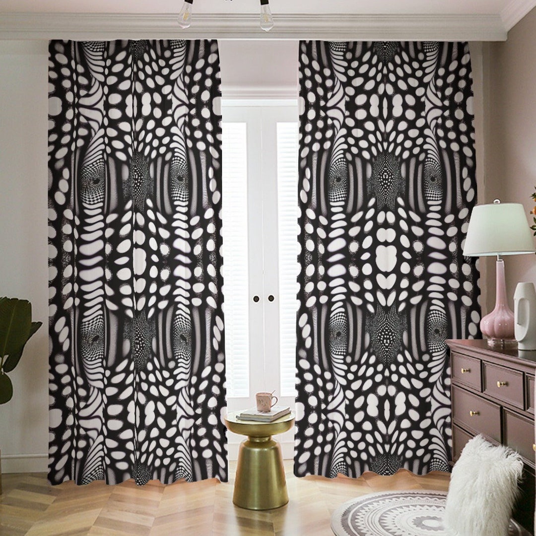 Psychedelic Op Art Blackout Curtains, Bedroom Optical Illusion Shades ...