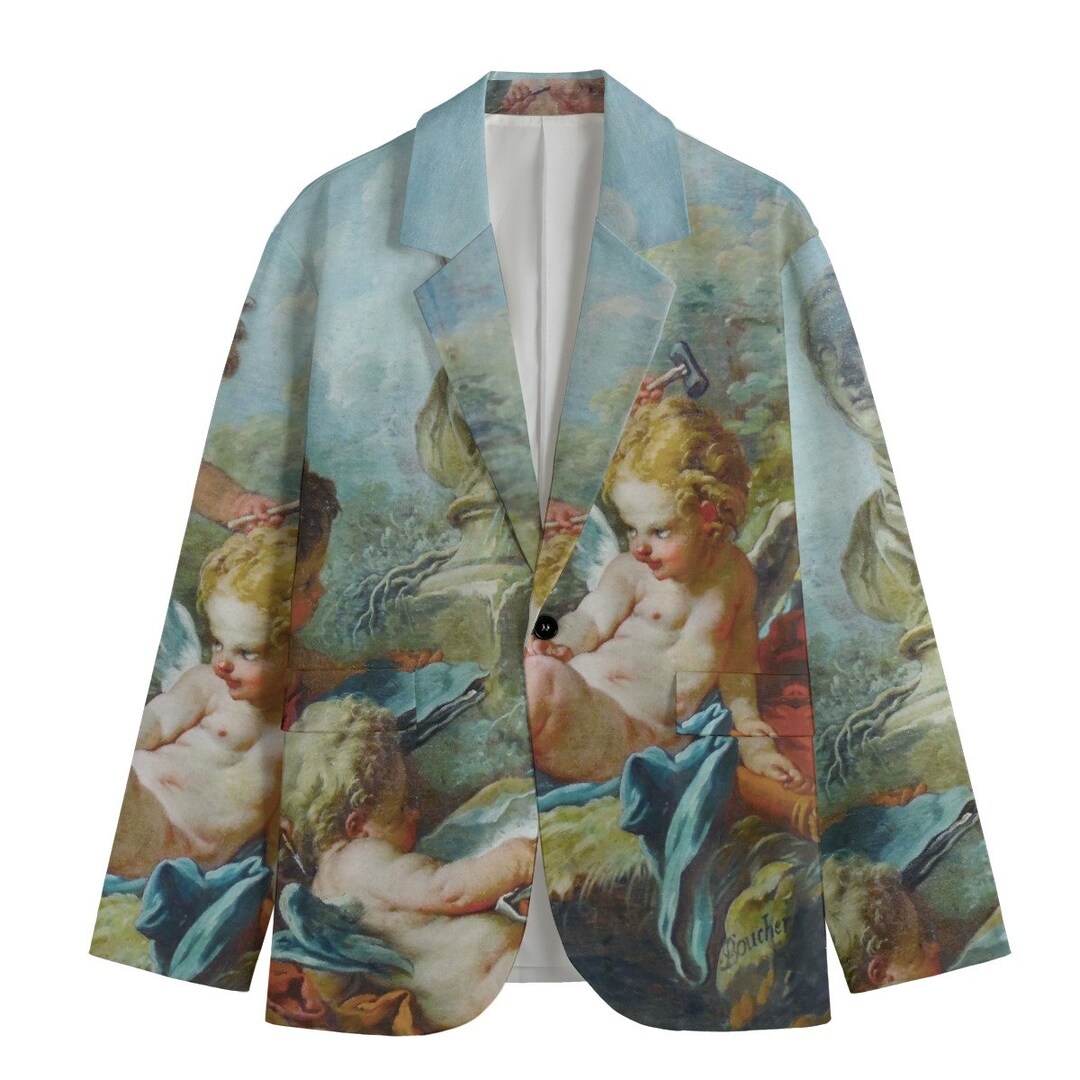 Boucher Cherub Blazer, Cotton Sport Coat , Art History, Jacket Goth ...