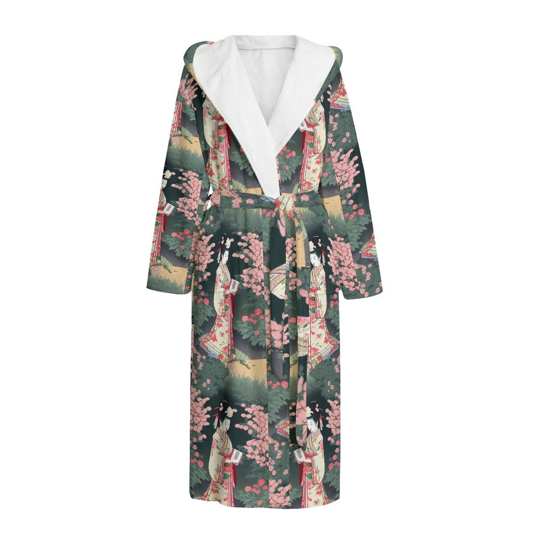 Geisha Girl Robe, Hooded Bathrobe, Thick Cuddly, Gift,vibrant , Runway ...
