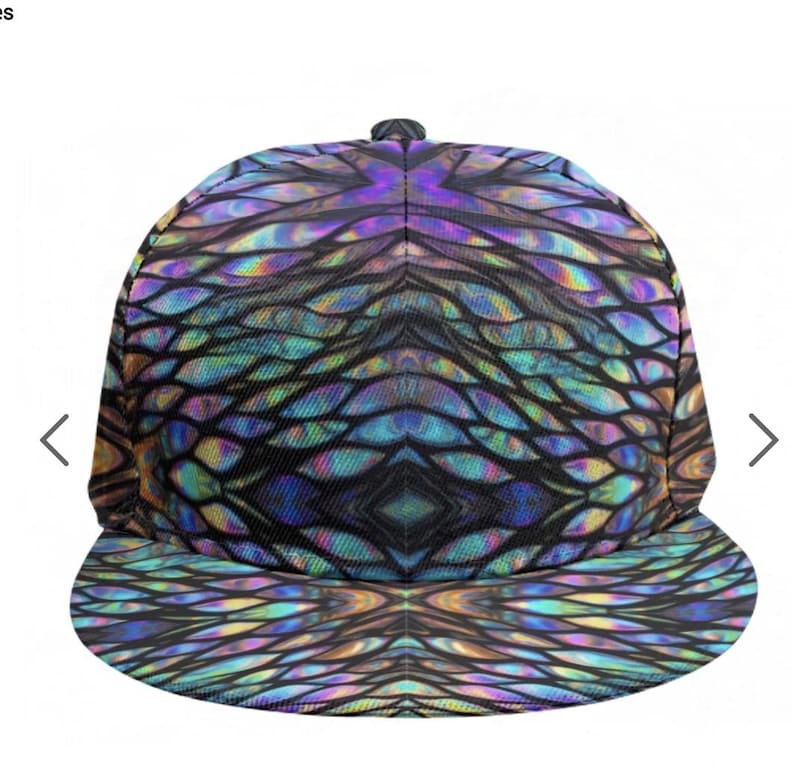 Tarpan Fish Scales Psychedelic Trippy Cap, Tie Dye Hat, Baseball Cap ...