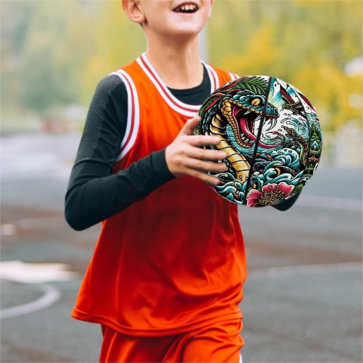 Snake Tattoo Novelty Basketball, Fun Indoor/outdoor Sports Ball, Cool ...