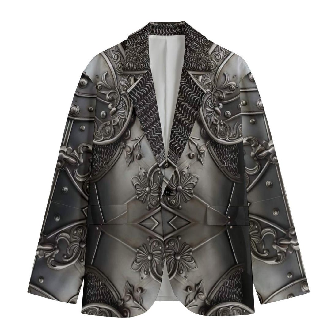 Knight in Shining Armor Blazer Silver Cotton Sports Coat Medieval ...