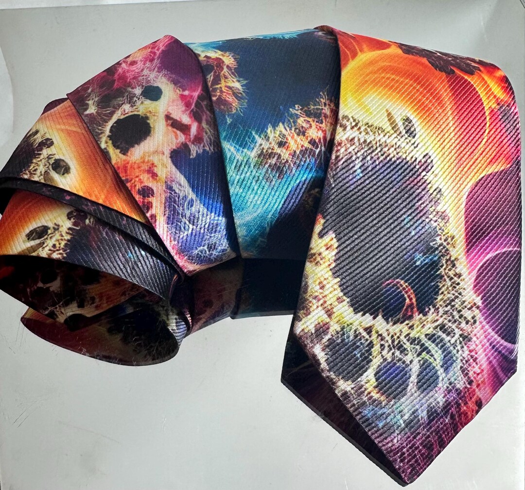 Mens Tie Dye Psychedelic Trippy Tie Fractal Necktie,tied Dyed Neckwear ...