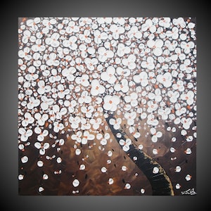 Tree Painting Canvas Abstract Acrylic Tree Landscape Textured - Etsy