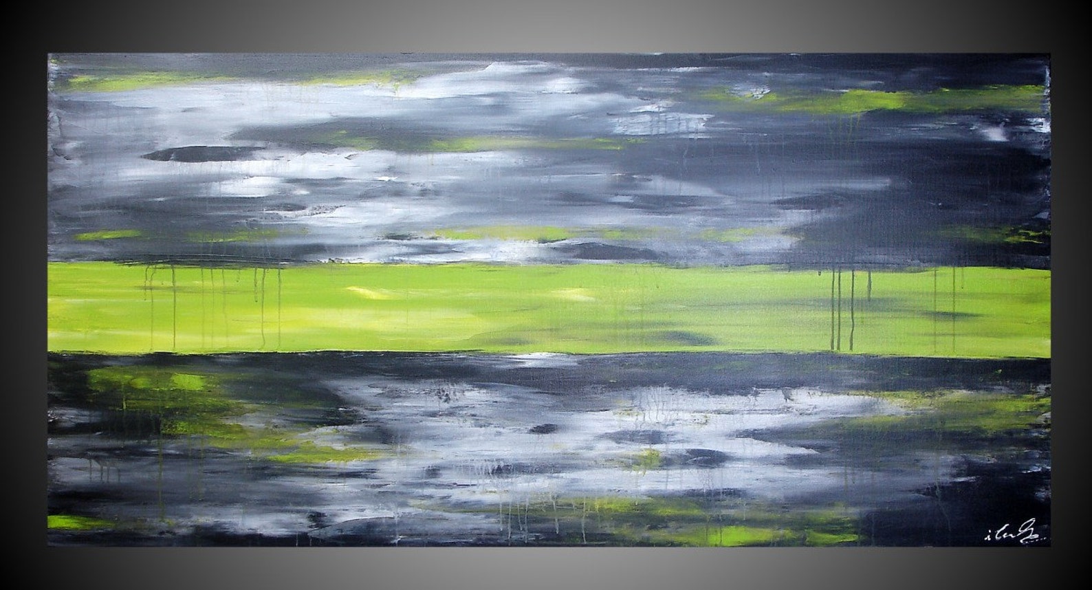 Green Painting Abstract Art Modern Acrylic Art Painting Large - Etsy
