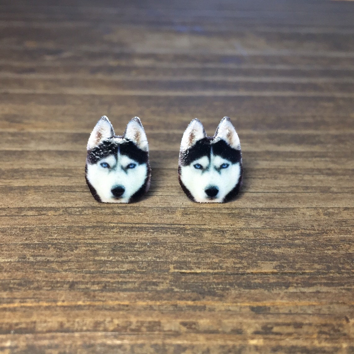 Husky earrings husky jewelry wearable art dog earrings dog | Etsy