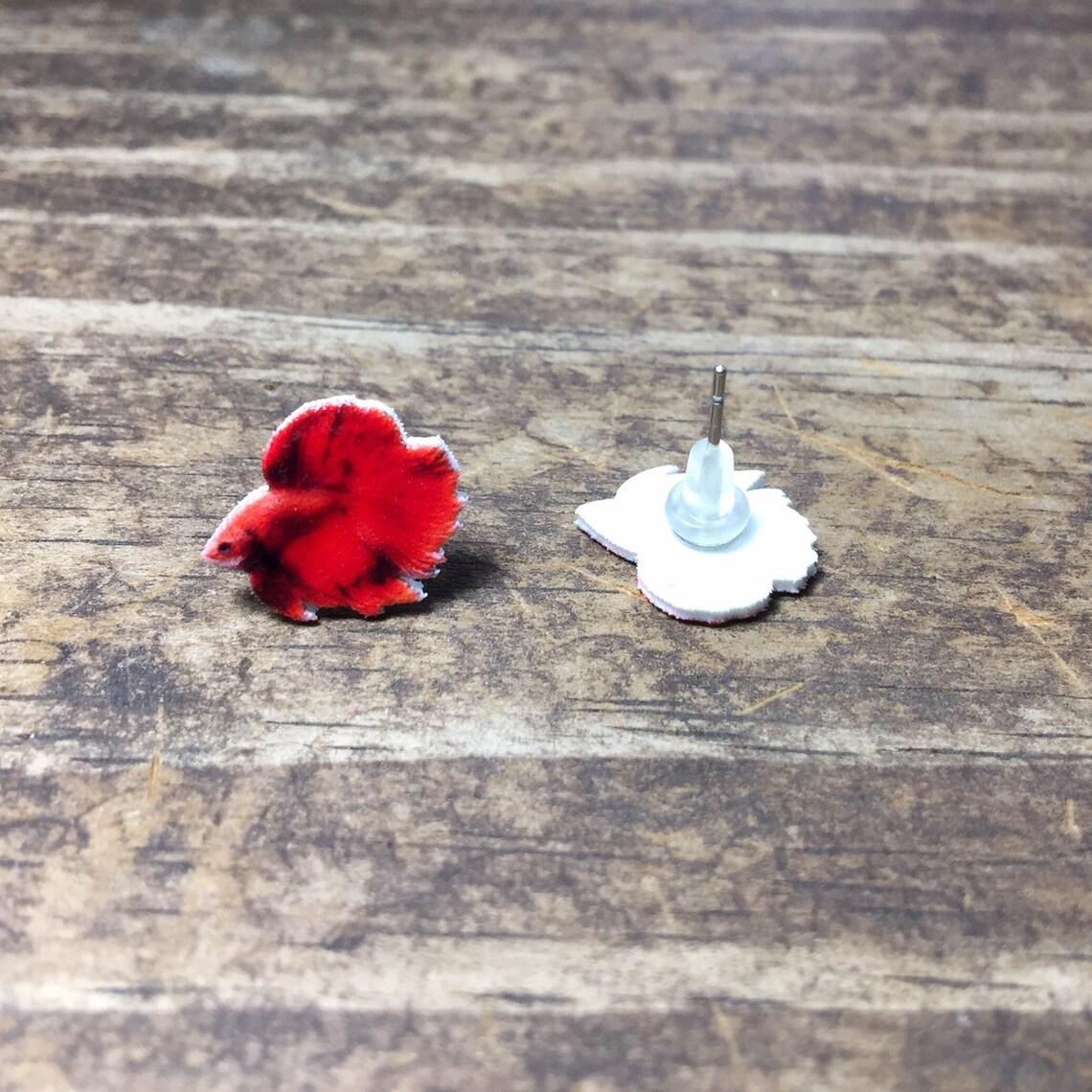 Betta Fish Earrings | Betta Jewelry | Fish Jewelrry | Red Betta ...
