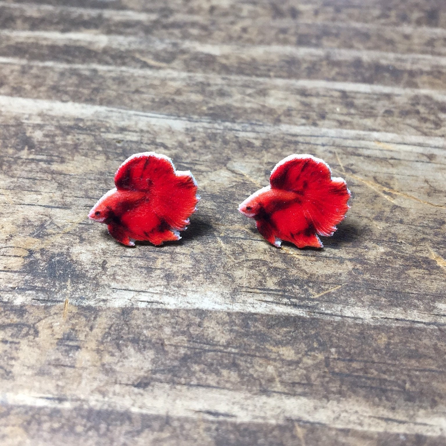 Betta Fish Earrings | Betta Jewelry | Fish Jewelrry | Red Betta ...