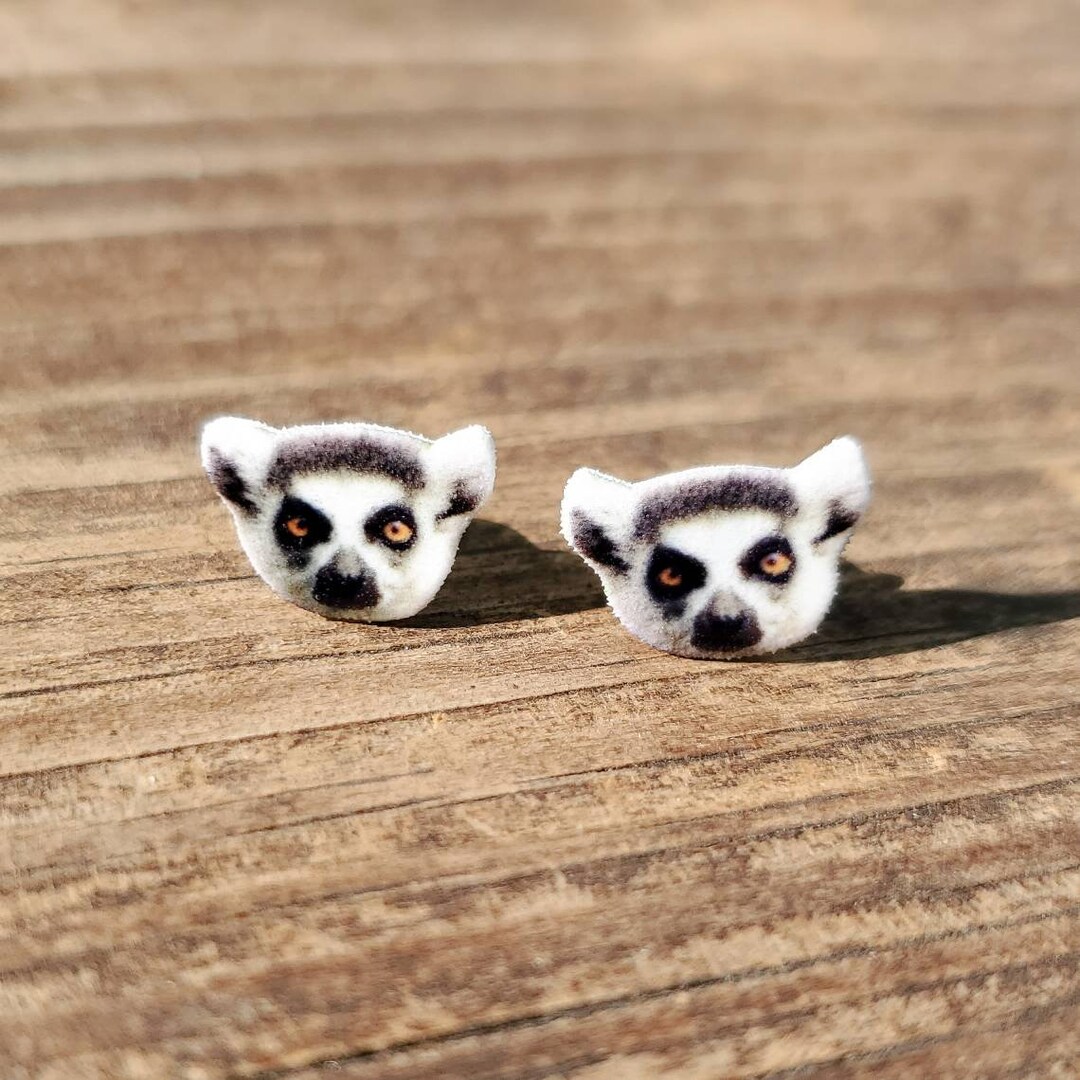 Ring Tailed Lemur Earrings | Lemur Jewelry | Zookeeper Earrings ...