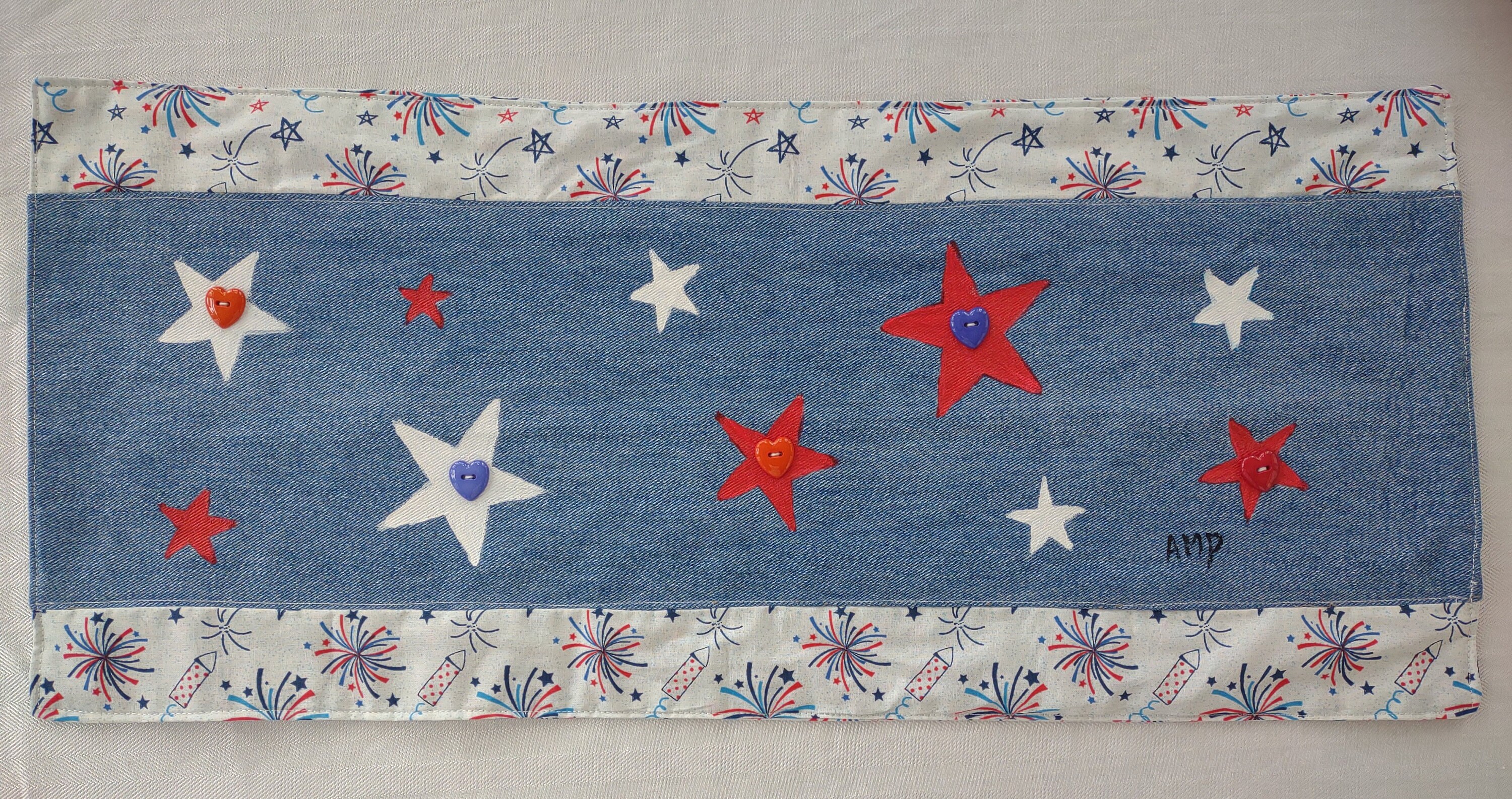 Patriotic Star Table Runner, Casual Dining Runner, Reversable Runner ...