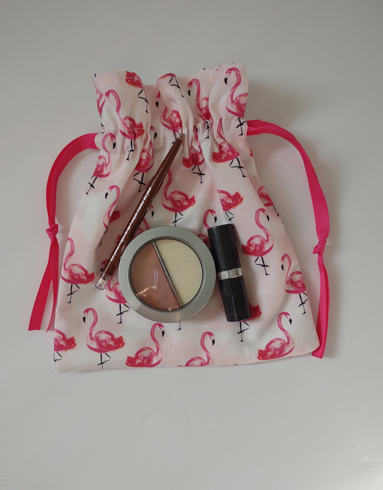 Drawstring Fabric Gift Bags Luggage Accessory Set Flamingos - Etsy