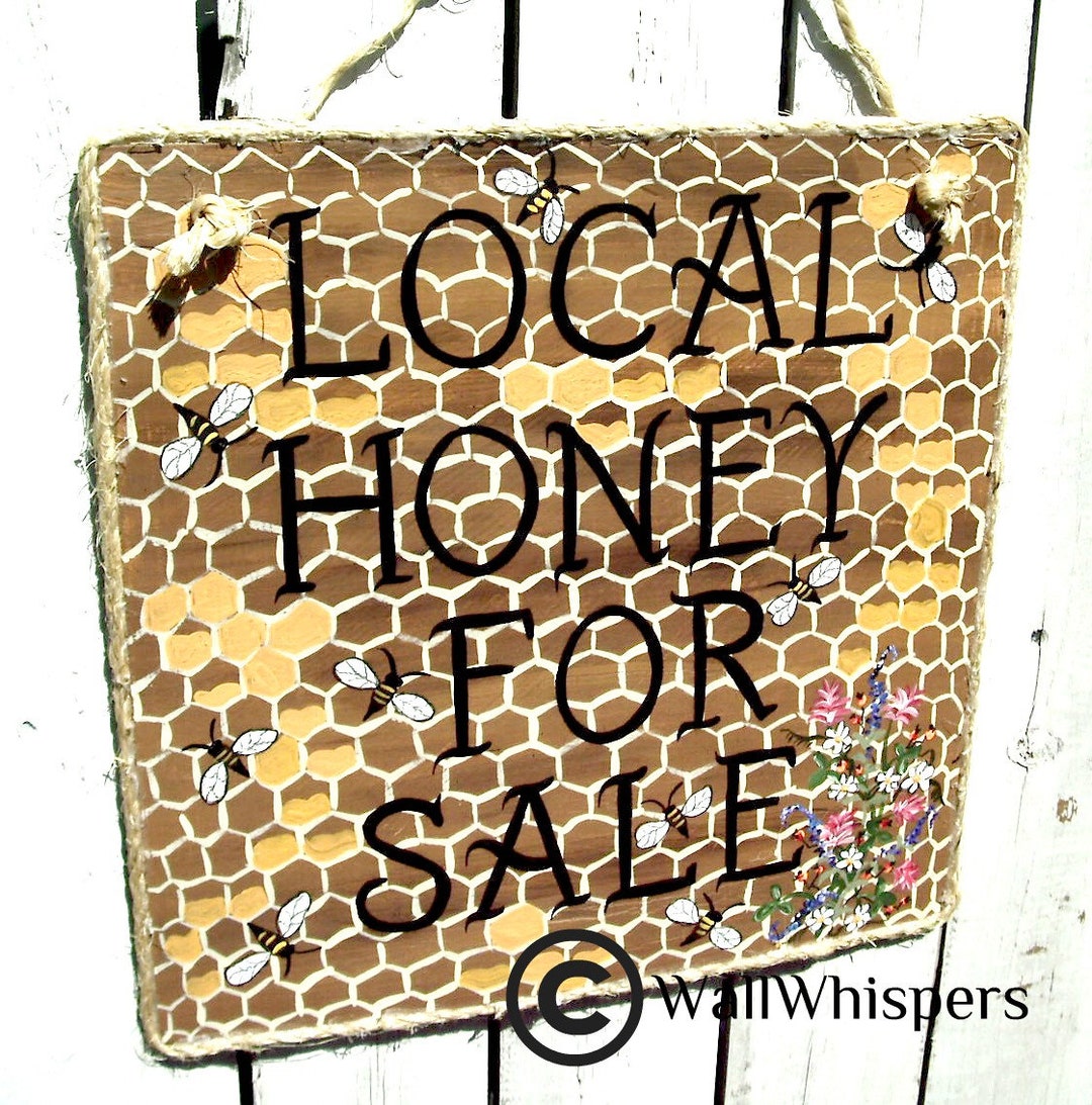 Local Honey Sign Honeybee Art Farm Market Crop Sharing - Etsy España