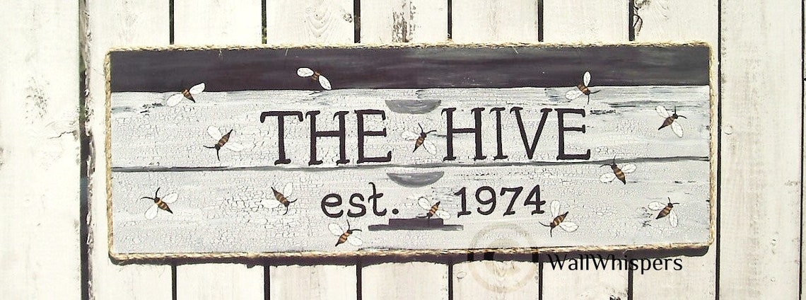 Hive Sign Custom Beehive Honeybee Home Decor Bees Apiary Beeks | Etsy