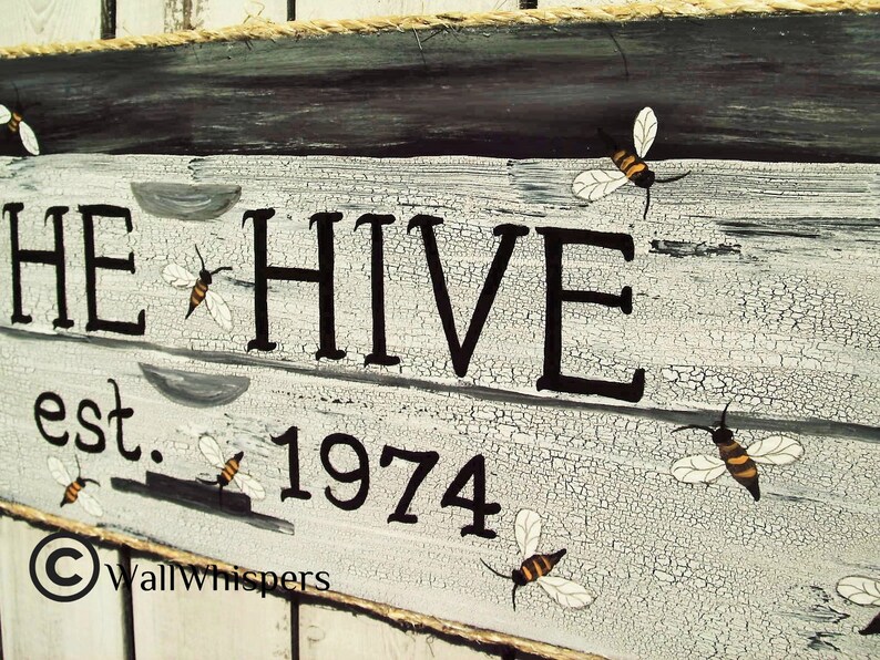 Hive Sign Custom Beehive Honeybee Home Decor Bees Apiary Beeks | Etsy
