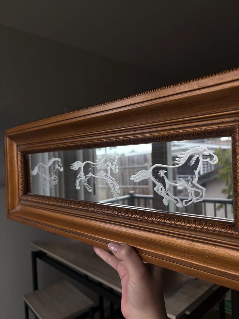 Hand Engraved Mirror - “wild Hearts Run Free” - Etsy
