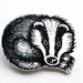 Badger Badge Woodland Creature Brooch Totem Animal Lino - Etsy