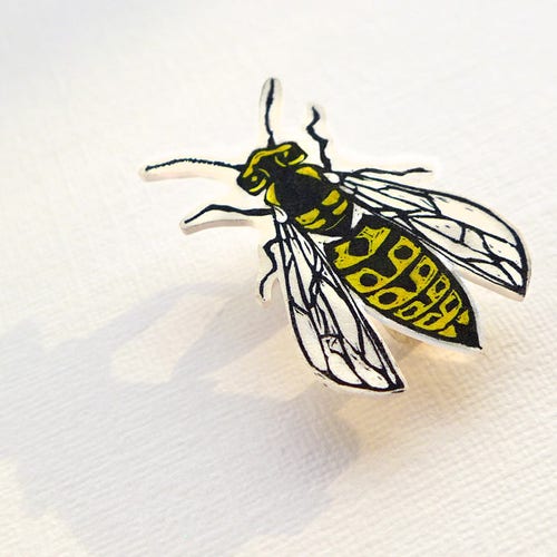 Wasp Badge Wasp Jewelry Yellowjacket Brooch Wasp Pin - Etsy