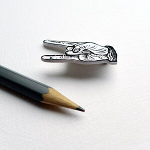 Sign of the Horns Badge, Hand Gesture Badge, Hand Pin, Hand Sign Brooch ...