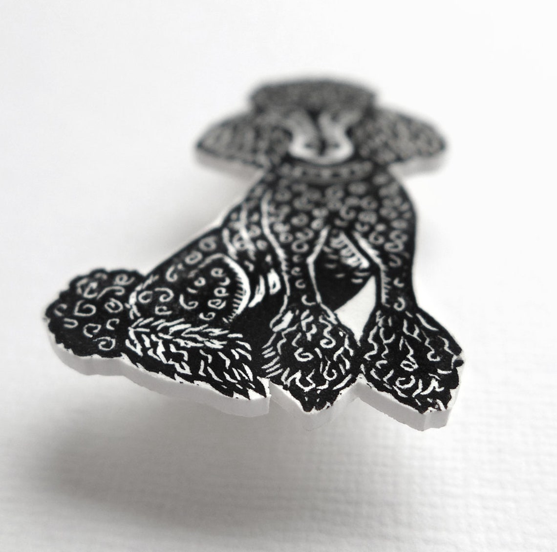 Poodle Brooch Dog Pin Badge Pretty Poodle Dog Badge - Etsy