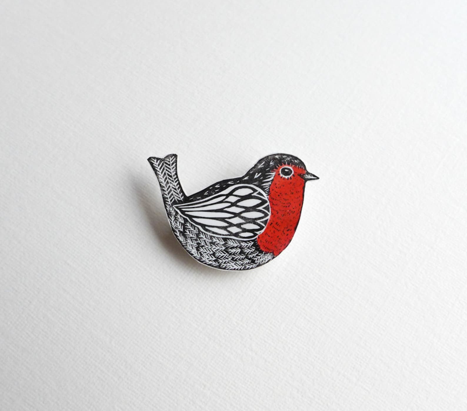 Robin Brooch robin redbreast pin badge cheerful lapel | Etsy