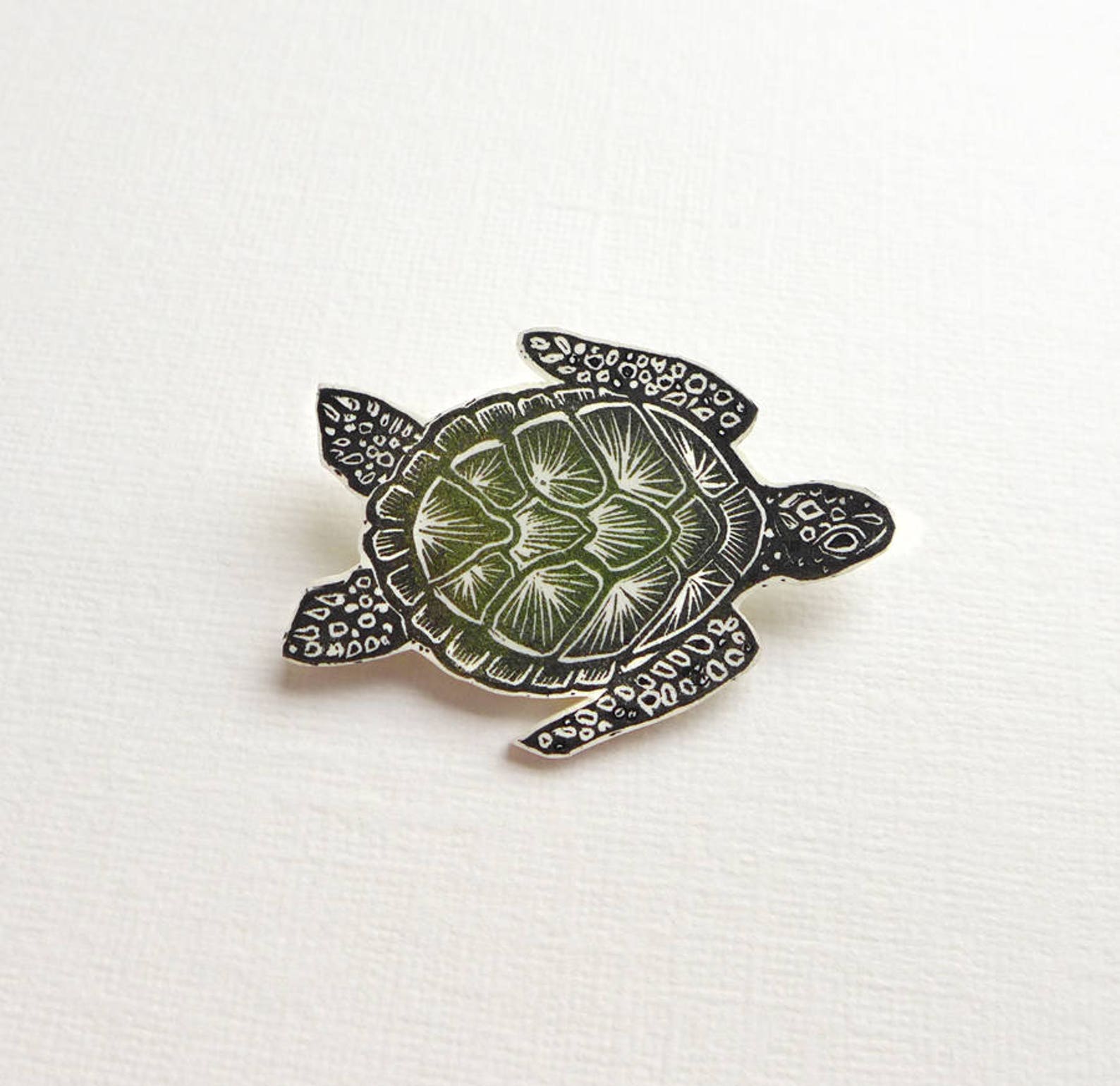 Turtle Brooch Sea Turtle Pin Badge | Etsy