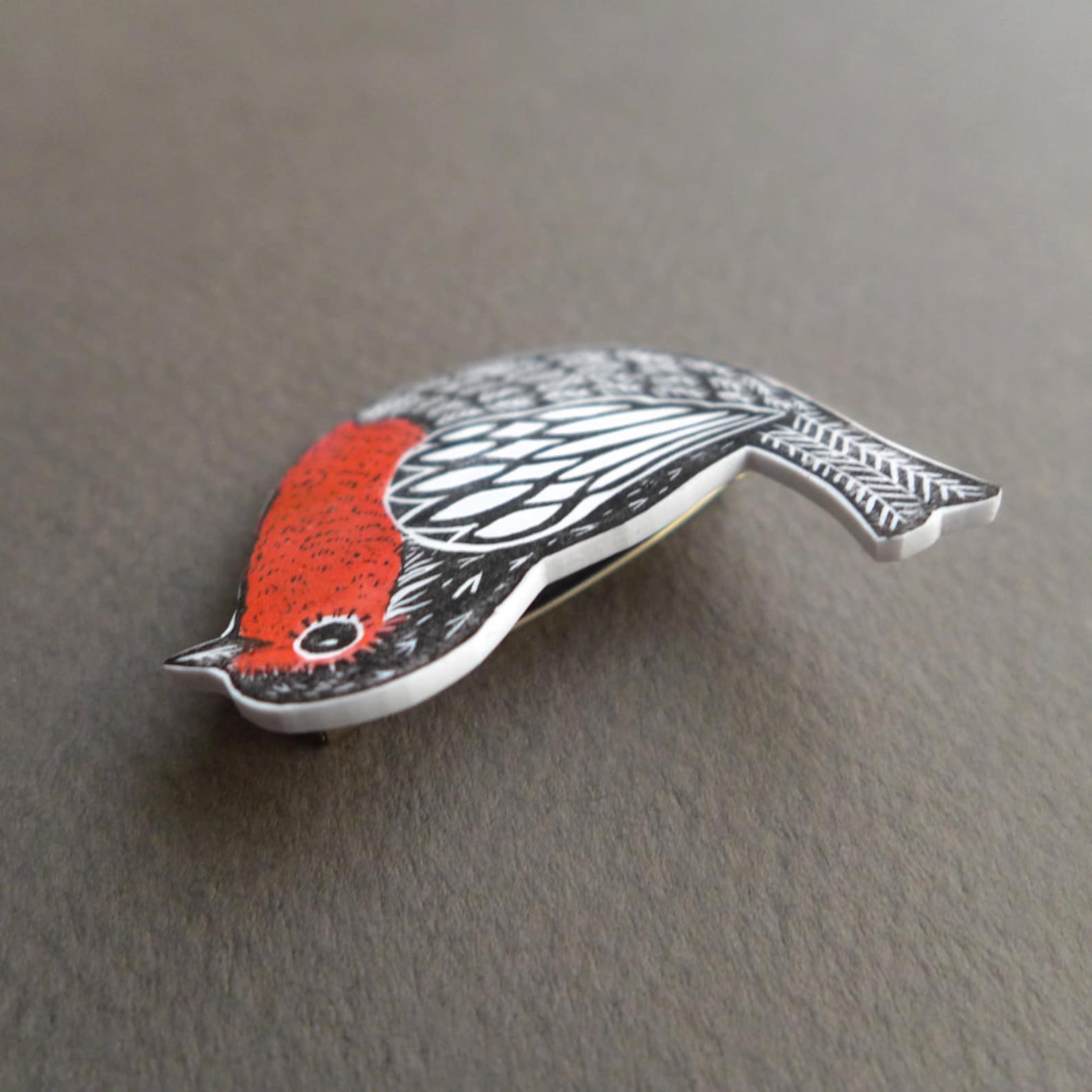 Robin Brooch robin redbreast pin badge cheerful lapel | Etsy