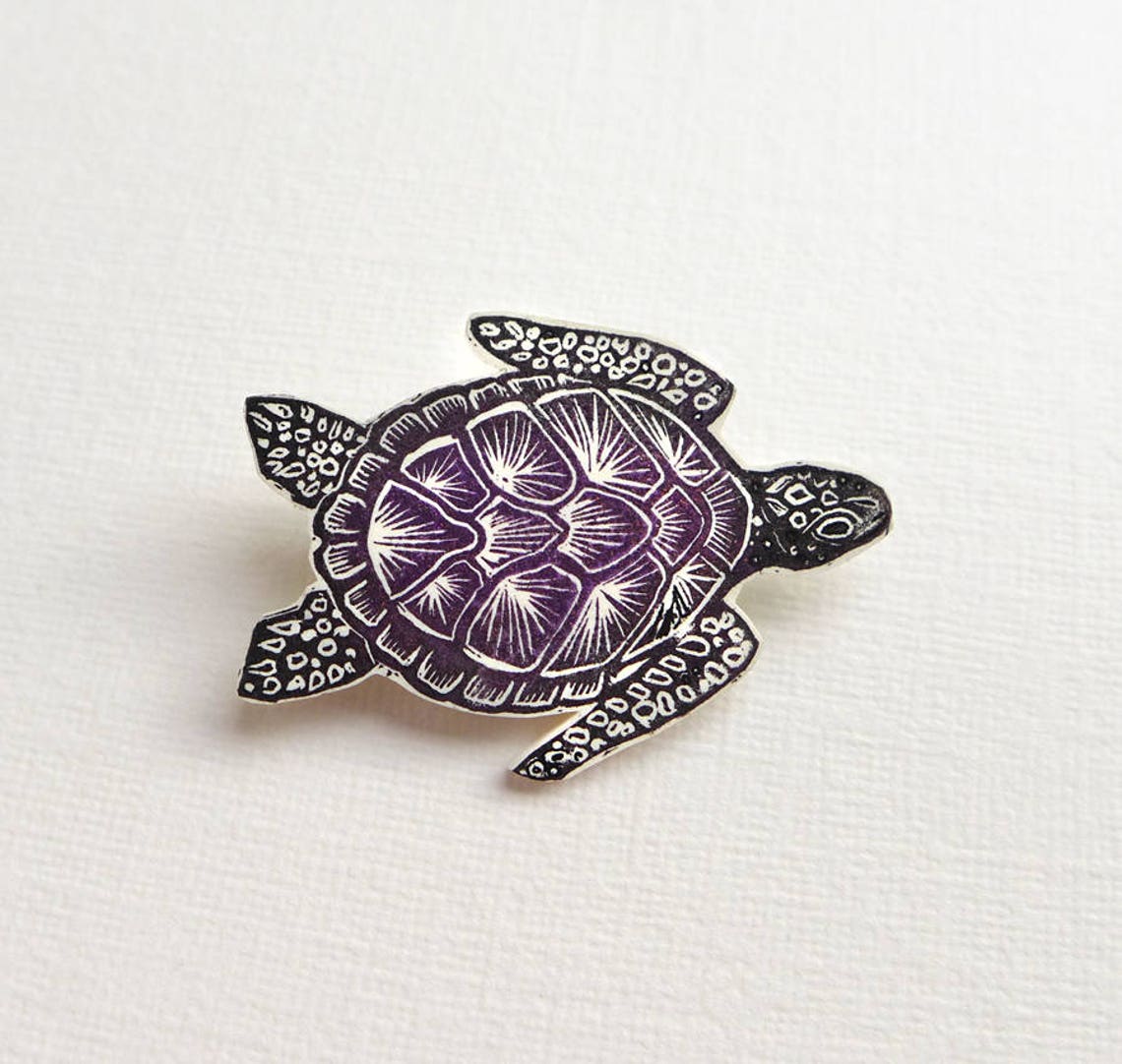 Turtle Brooch Sea Turtle Pin Badge - Etsy