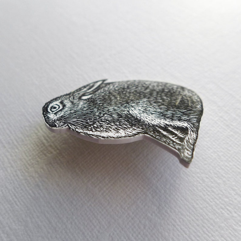 Hare Brooch, Hare Pin, Badge, Lepus, Warm Leveret - Etsy