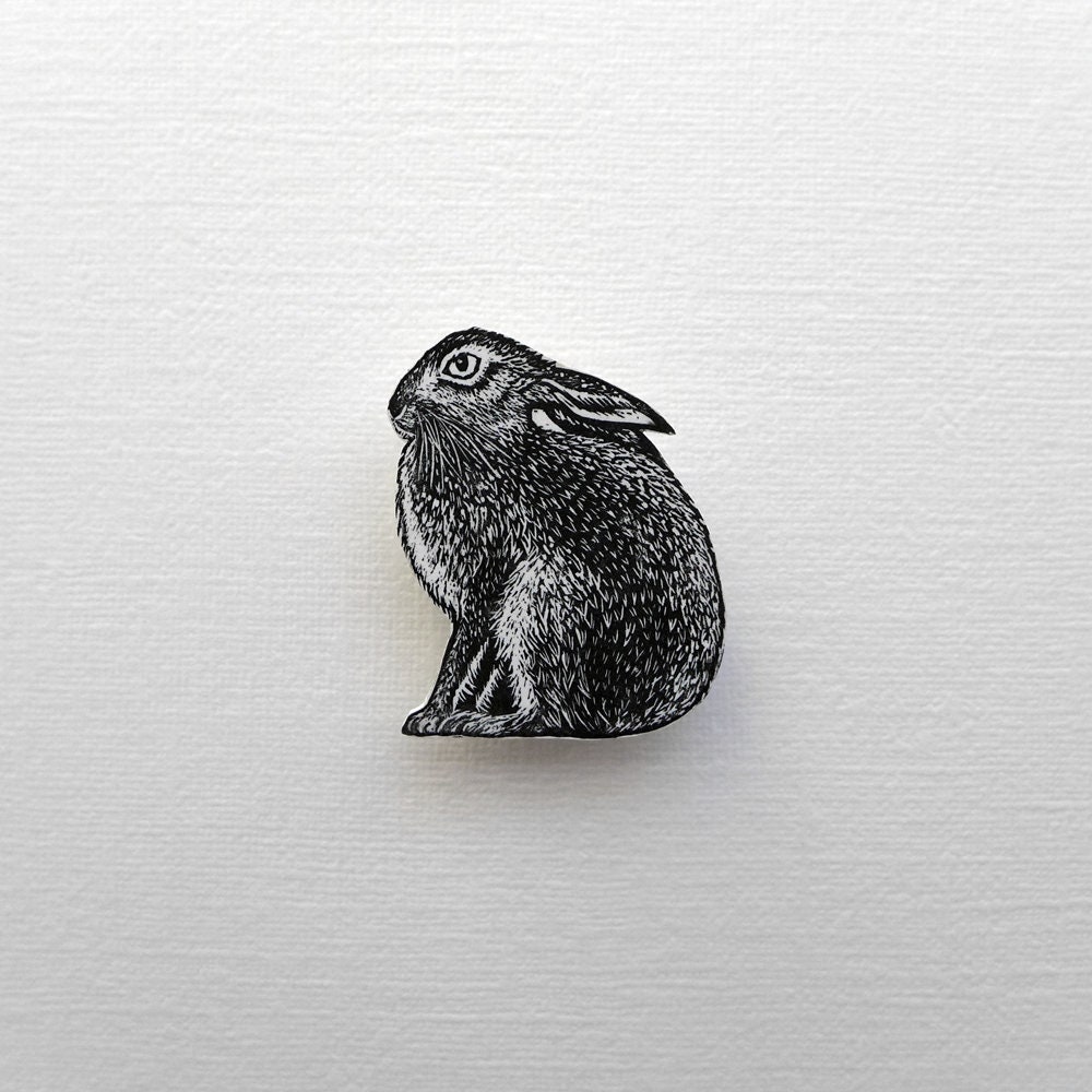 Hare Brooch, Hare Pin, Badge, Lepus, Warm Leveret - Etsy