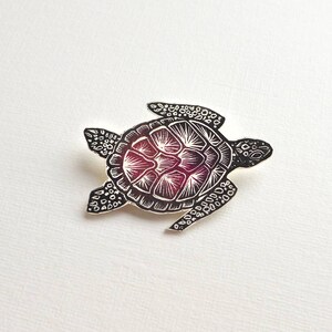 Turtle Brooch, Sea Turtle Pin Badge - Etsy
