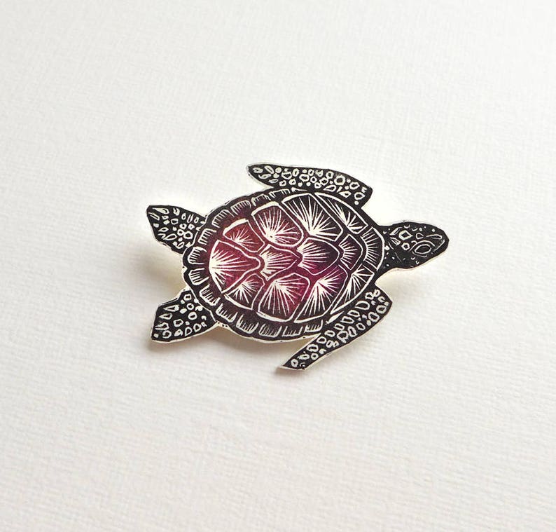 Turtle Brooch Sea Turtle Pin Badge | Etsy