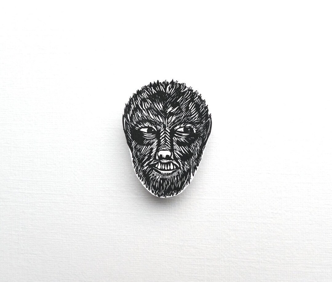 Wolfman Badge, Werewolf Brooch, Lycanthrope Pin - Etsy