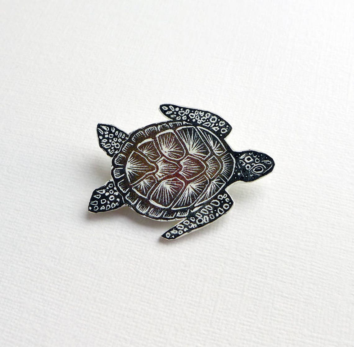 Turtle Brooch Sea Turtle Pin Badge - Etsy